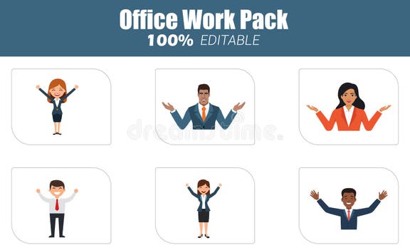 Complete Office Work Vector Pack for Creatives Stock Illustration ...