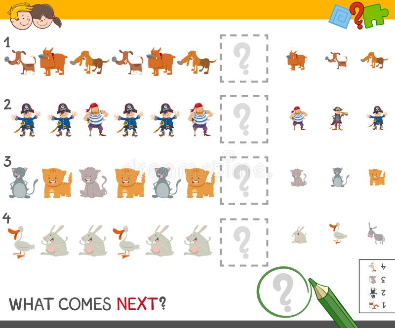 Complete the Pattern Activity Stock Vector - Illustration of ready ...