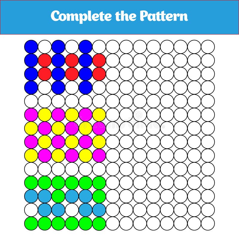 Complete the Pattern. Education Logic Game for Preschool Kids Stock ...