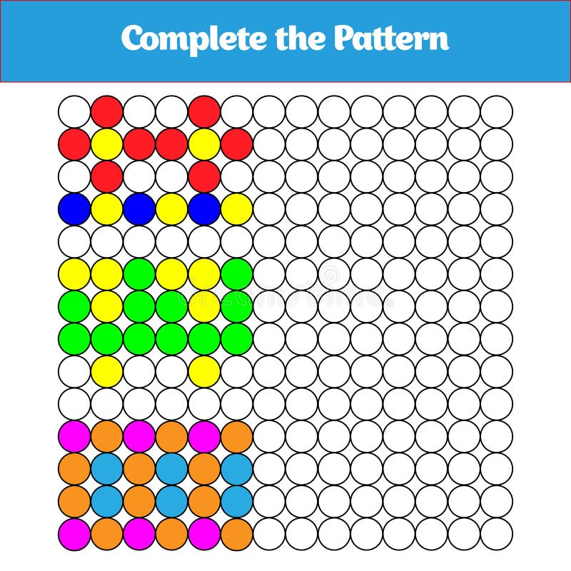 Complete the Pattern. Education Logic Game for Preschool Kids Stock ...
