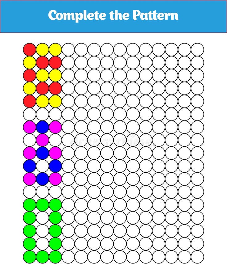 Complete the Pattern. Education Logic Game for Preschool Kids Stock ...