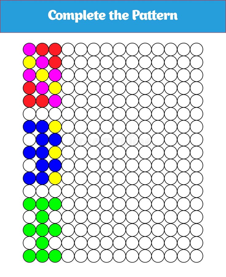 Complete the Pattern. Education Logic Game for Preschool Kids Stock ...