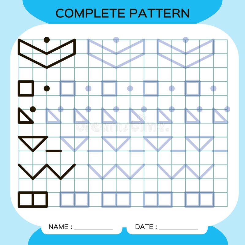 Complete Pattern. Tracing Lines Activity for Early Years. Preschool ...