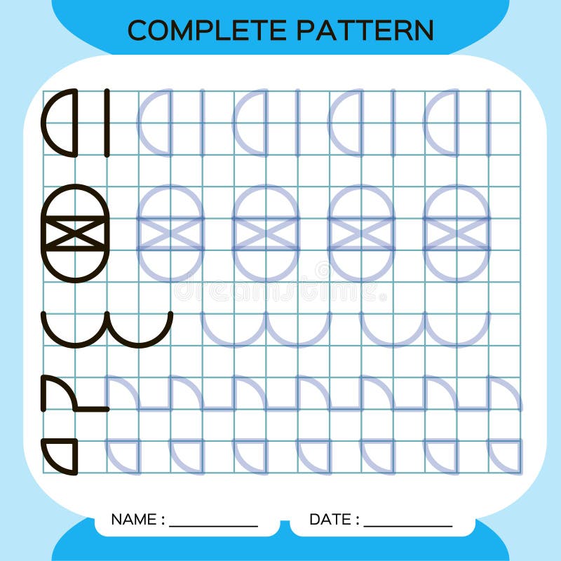 Complete Pattern. Tracing Lines Activity for Early Years. Preschool ...