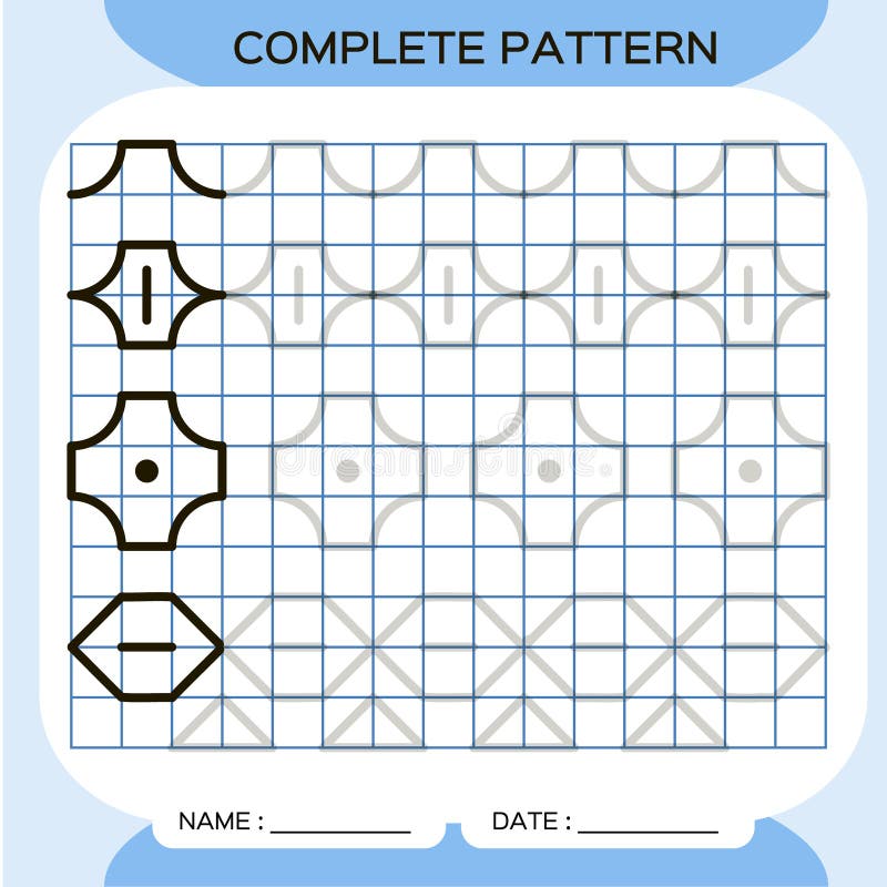 Complete Pattern. Tracing Lines Activity for Early Years. Preschool ...