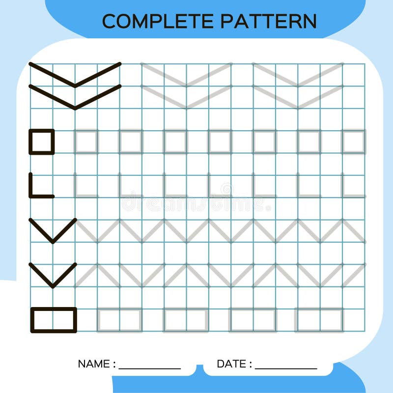 Complete Pattern. Tracing Lines Activity for Early Years. Preschool ...