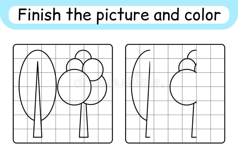 Complete the Picture Tree. Copy the Picture and Color. Finish the Image ...