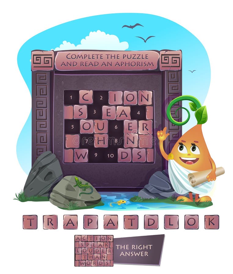 Complete the puzzle action stock illustration. Illustration of game ...