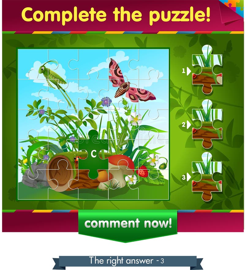 Complete the Puzzle Insects 2 Stock Illustration - Illustration of ...