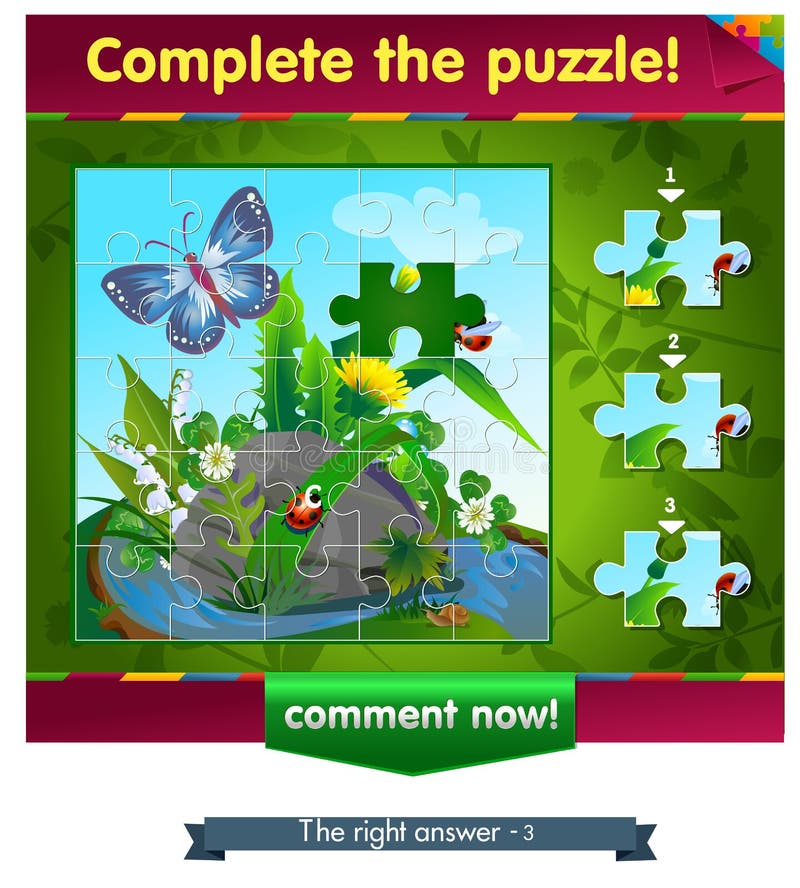 Complete the Puzzle Insects 2 Stock Illustration - Illustration of ...