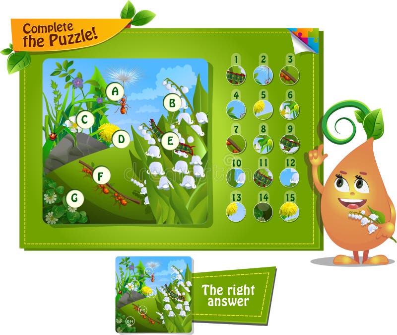 Complete the Puzzle Insects 12 Stock Illustration - Illustration of ...