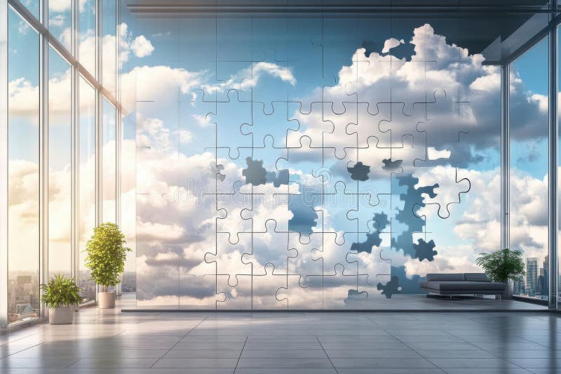 Complete the Puzzle Reflects the Sky and City View in the Skycrapers ...