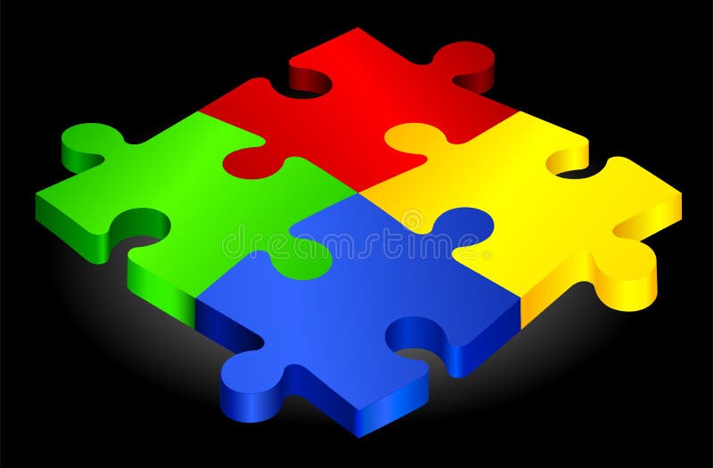 Complete Puzzle on Simple Background Stock Illustration - Illustration ...