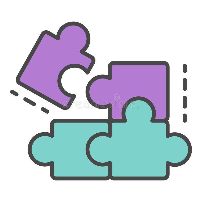 Complete Puzzle Solution Icon Color Outline Vector Stock Vector ...