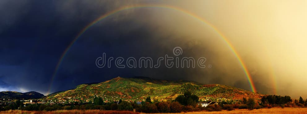 Complete Rainbow stock photo. Image of rainbow, mountain - 25020716