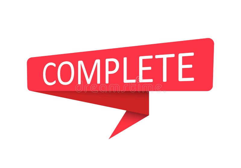 Complete. a Red Banner, Pointer, Sticker, Label or Speech Bubble for ...