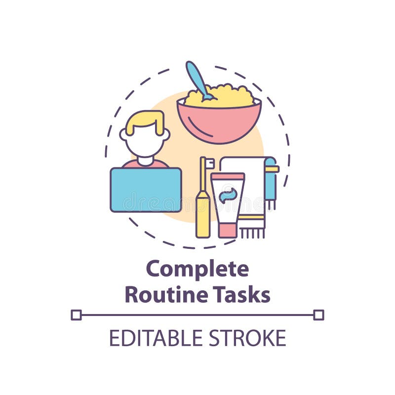 Complete Routine Tasks Concept Icon Stock Vector - Illustration of ...