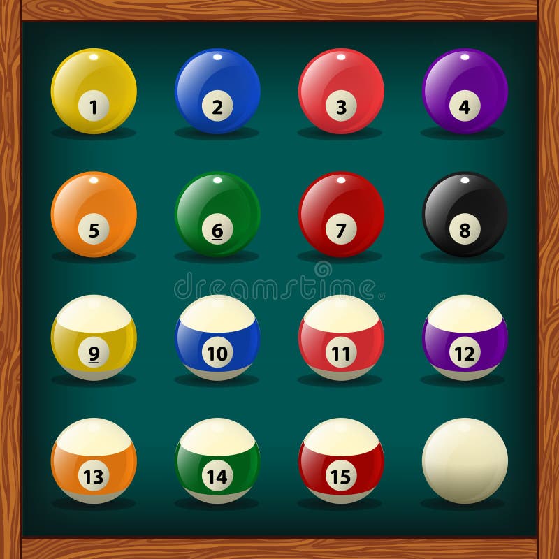 Complete Set of Balls for Pool Stock Vector - Illustration of graphic ...
