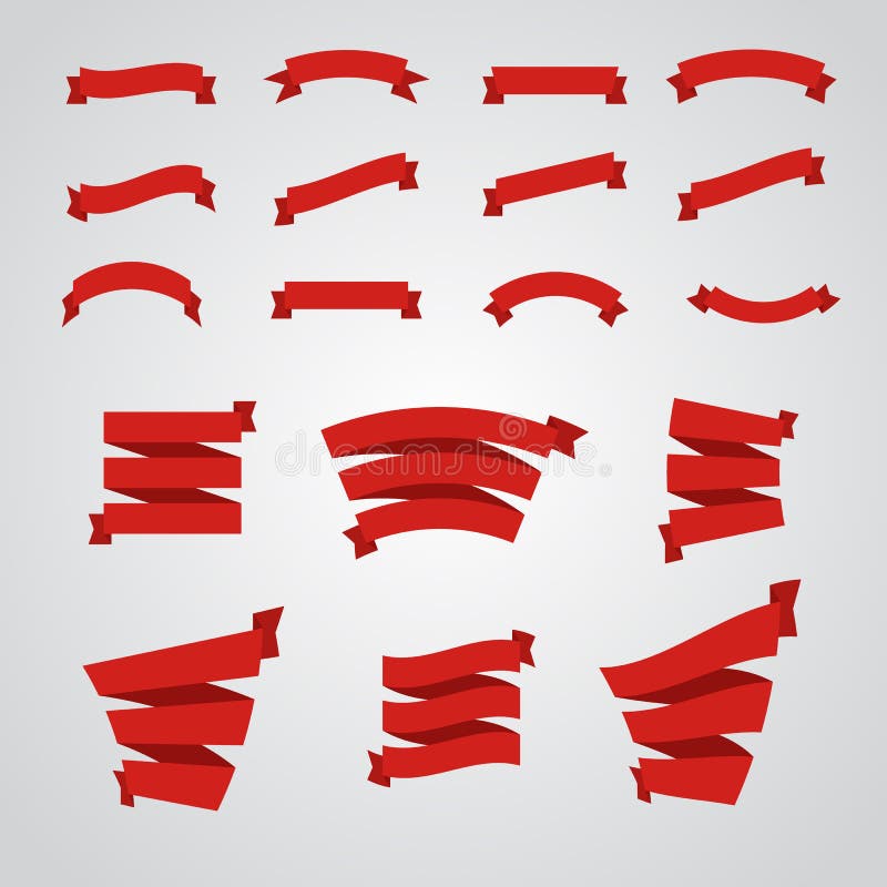 Complete Set of Banners and Ribbons Stock Vector - Illustration of ...