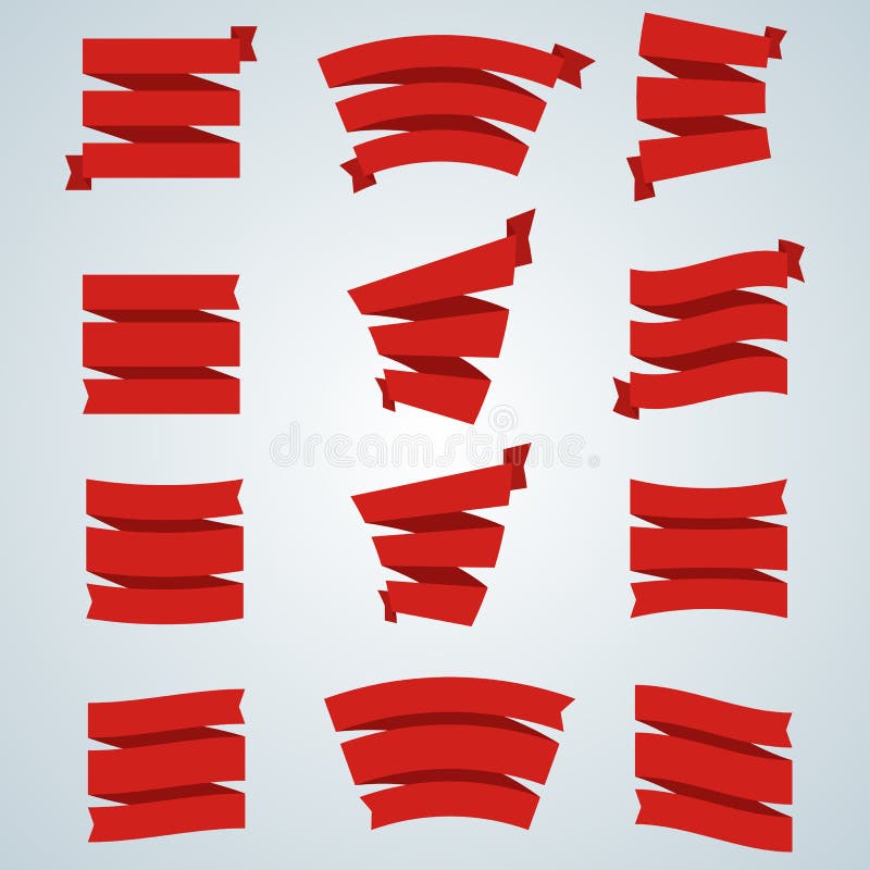 Complete Set of Banners and Ribbons Stock Vector - Illustration of ...