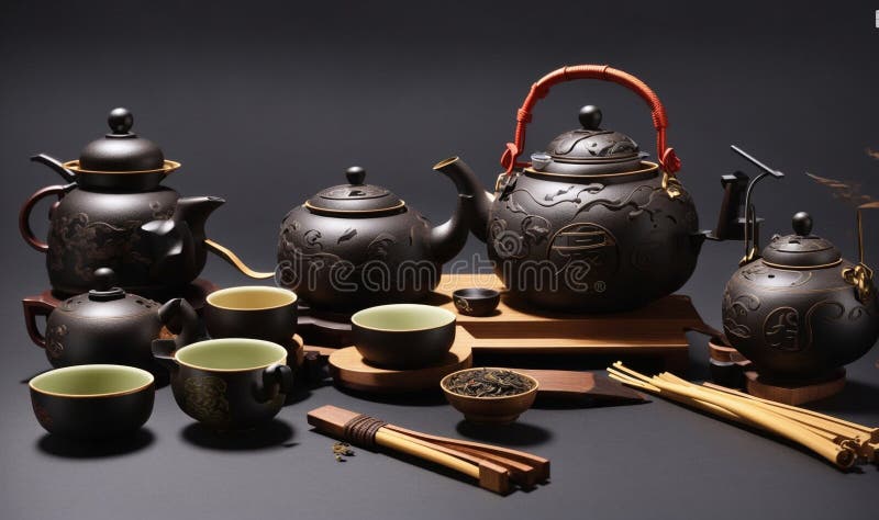 Tea making set stock illustration. Illustration of vase - 296777928