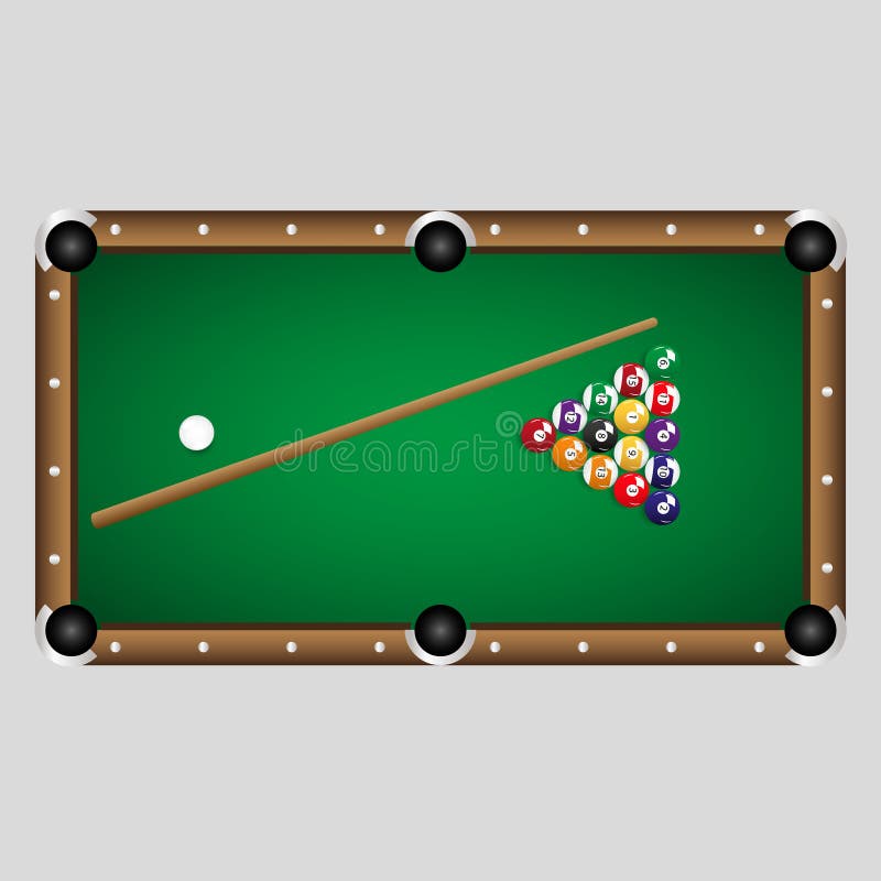 Complete Set of Color Billiards Balls and Table Eps10 Stock Vector ...