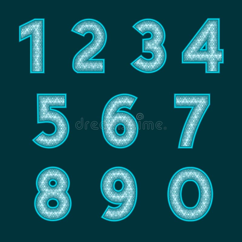 A Complete Set of Cyan Numbers with a Relief Surface. the Edges of the ...