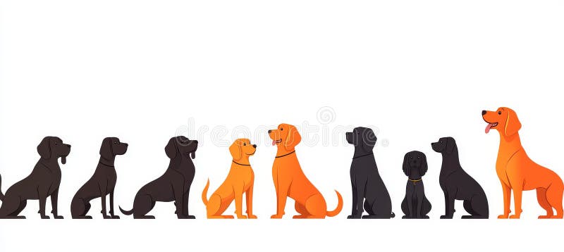 A Complete Set Featuring Both Small and Large Dogs, Shown in Full ...