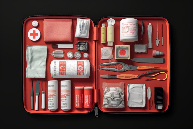 Complete Set, First Aid Kit with Thermometer, Scissors, Patch, Dressing ...