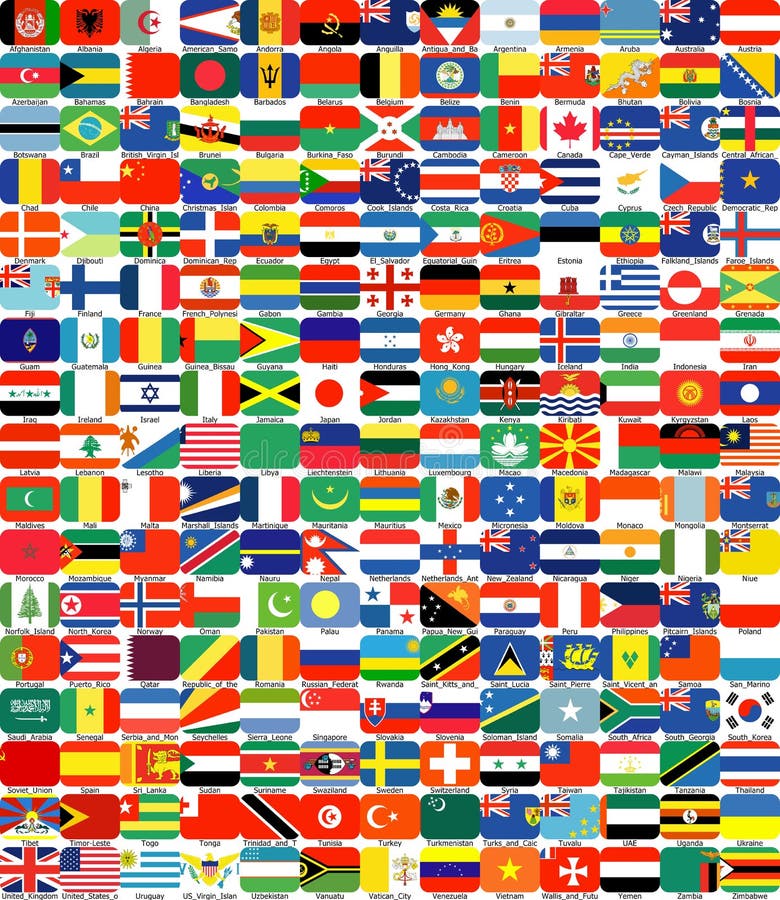 Complete set of Flags stock illustration. Illustration of country ...