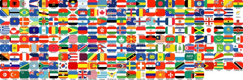 Complete Set of Official World Flags Stock Vector - Illustration of ...