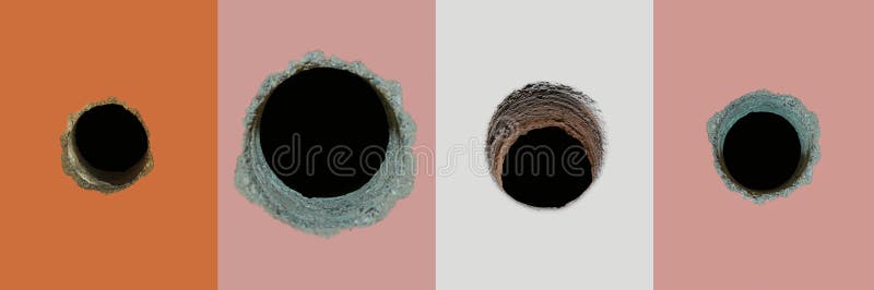 Complete Set of Wall Holes for Your Editing. Stock Image - Image of ...