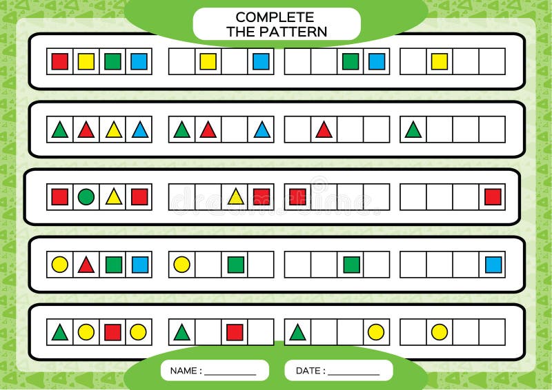 Complete Pattern. Tracing Lines Activity For Early Years. Preschool ...