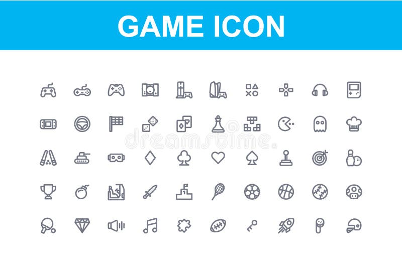 Complete Symbol Set of Game App Icons Stock Vector - Illustration of ...