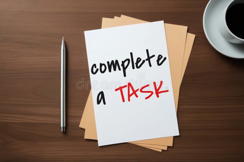 Complete a Task Inscription Text Words on Paper Stock Illustration ...