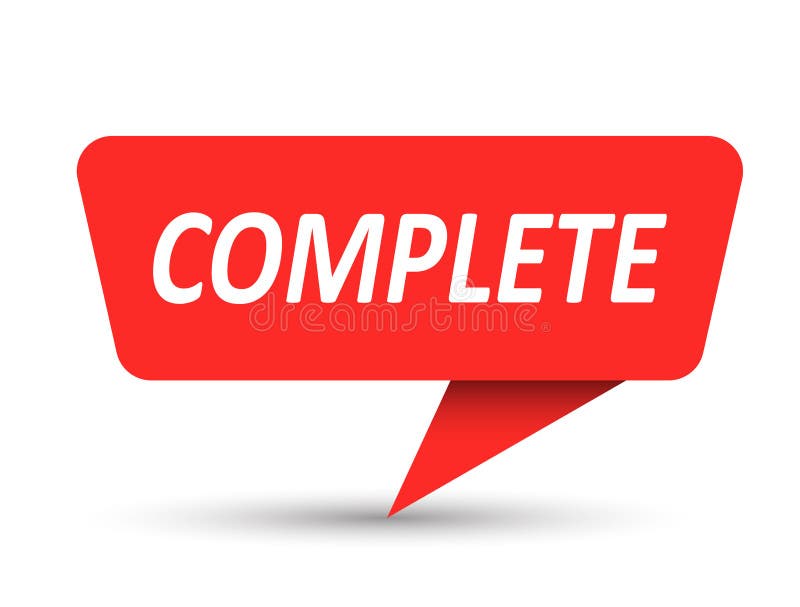 Complete. Vector Banner, Pointer, Sticker, Label or Speech Bubble ...