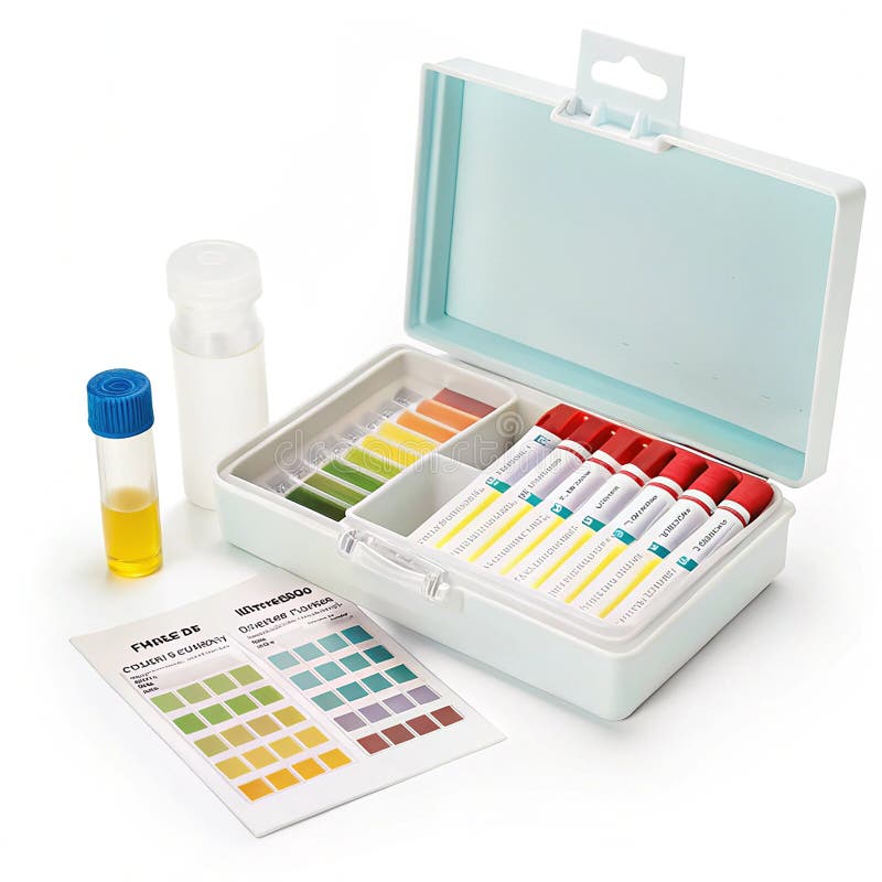 Water Testing Kit with PH Strips Stock Illustration - Illustration of ...