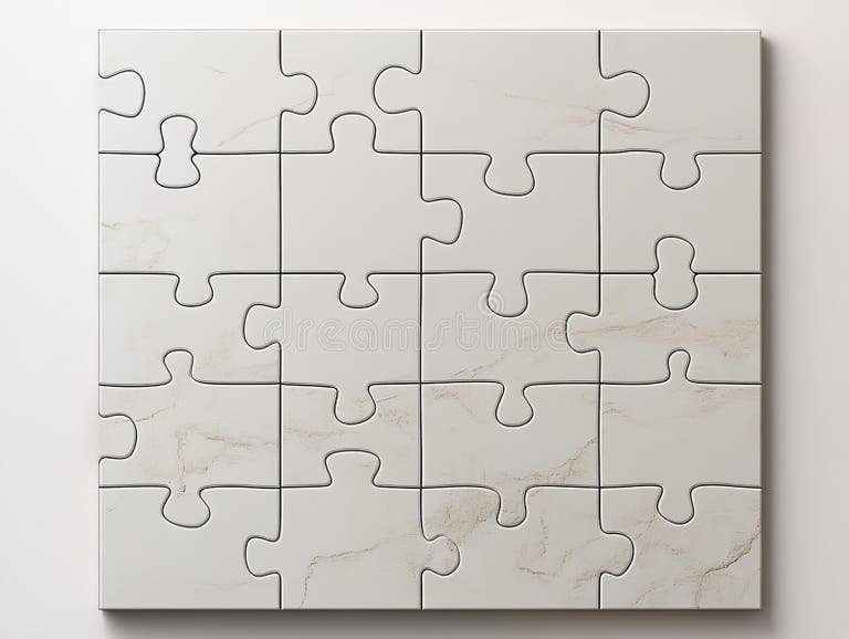 Complete White Marble Jigsaw Puzzle Solution Teamwork Strategy Success ...