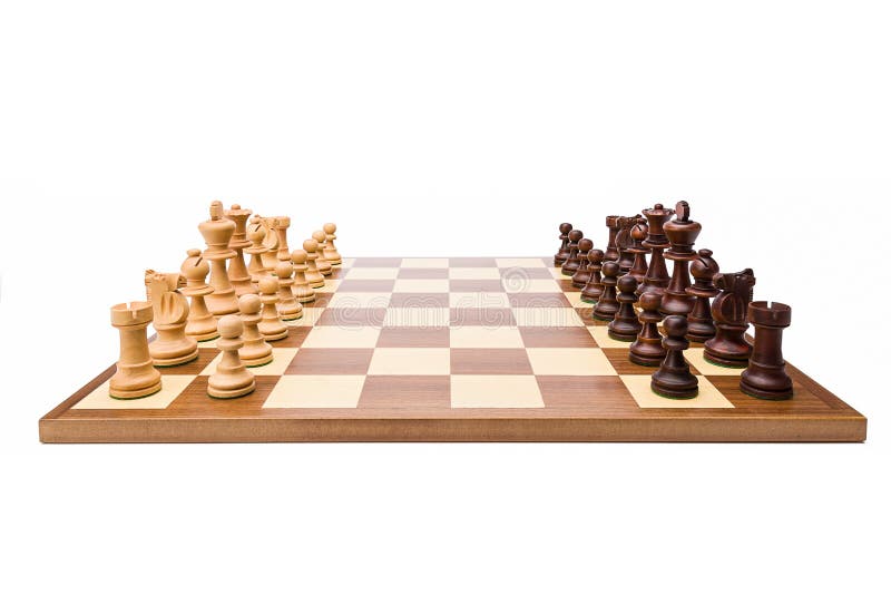 Complete Chess Pieces on Game Board Stock Photo - Image of bishop ...