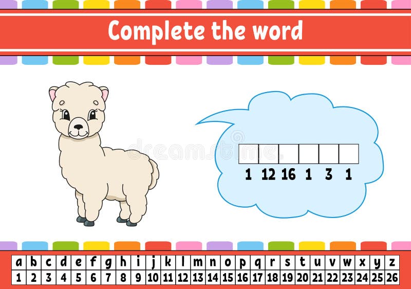 Complete the Words. Cipher Code. Learning Vocabulary and Numbers ...