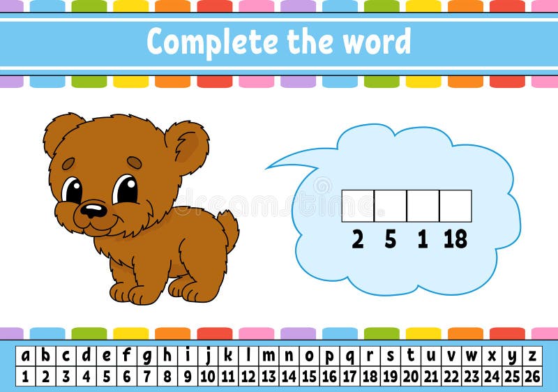 Complete the Words. Cipher Code. Learning Vocabulary and Numbers ...