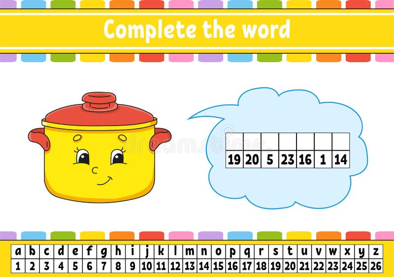 Complete the Words. Cipher Code. Learning Vocabulary and Numbers ...