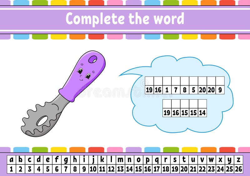 Complete the Words. Cipher Code. Learning Vocabulary and Numbers ...