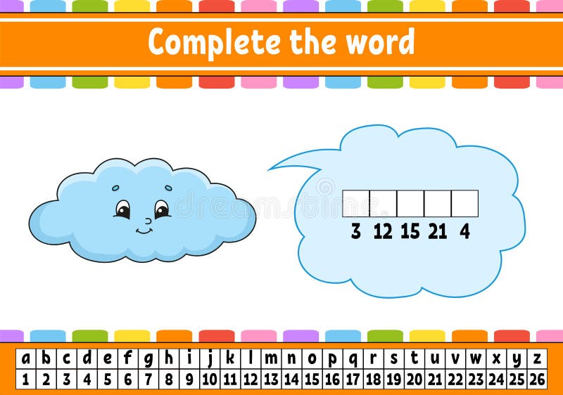 Complete the Words. Cipher Code. Learning Vocabulary and Numbers ...