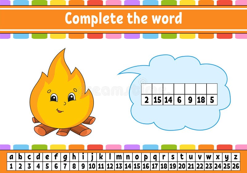 Complete the Words. Cipher Code. Learning Vocabulary and Numbers ...