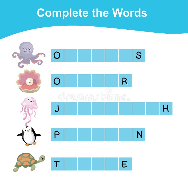 Complete the Words Printable Worksheet for Kids. Kids Profession Dreams ...