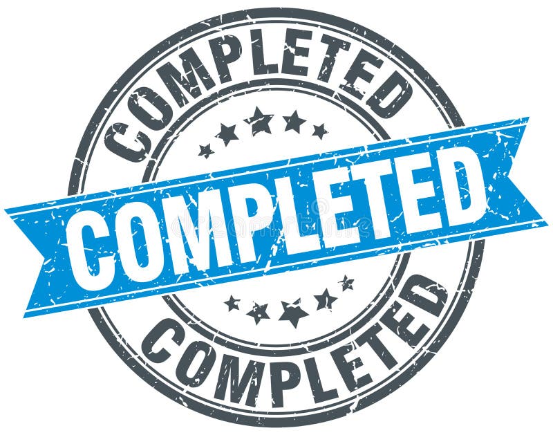 Completed Blue Round Grunge Vintage Stamp Stock Vector - Illustration ...