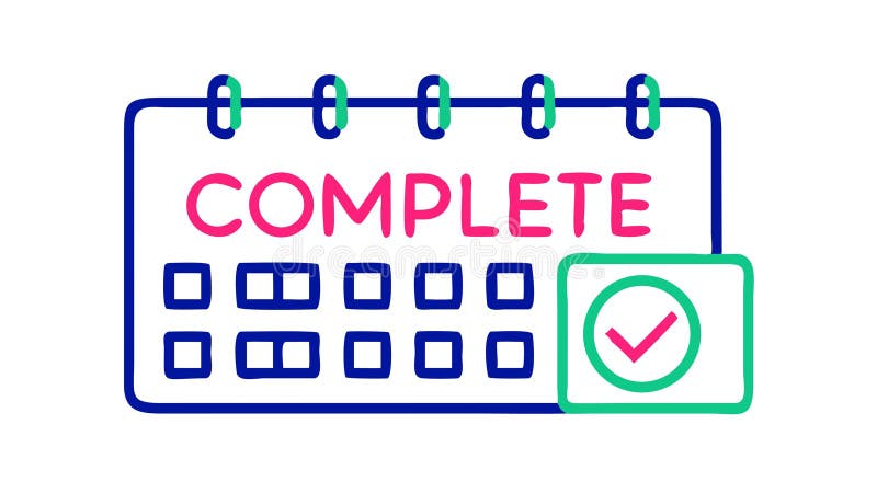 Completed Calendar Task Management Progress Tracking Vector, Vector Design Generative AI Stock ...