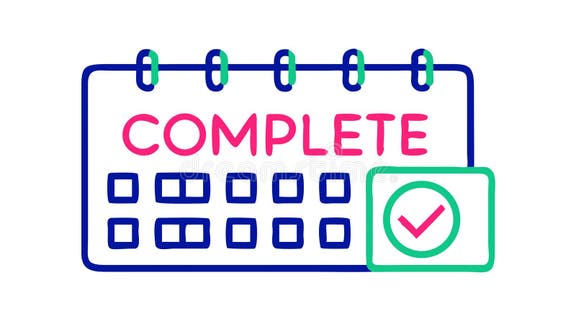 Completed Calendar Task Management Progress Tracking Vector, Vector ...