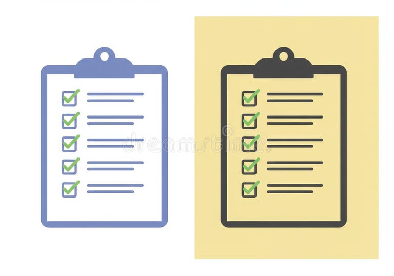 Completed Checklist on Clipboard Forms with Green Checkmarks Stock ...